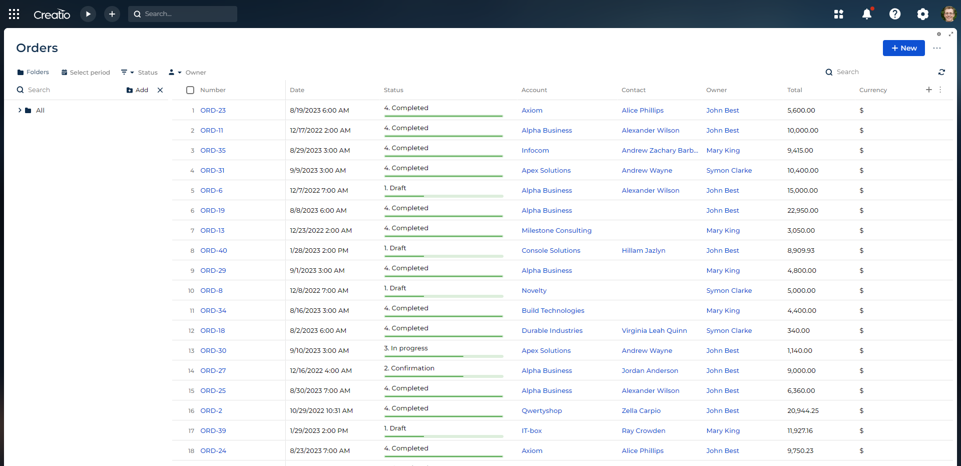 Order and Contract Management | Creatio Marketplace